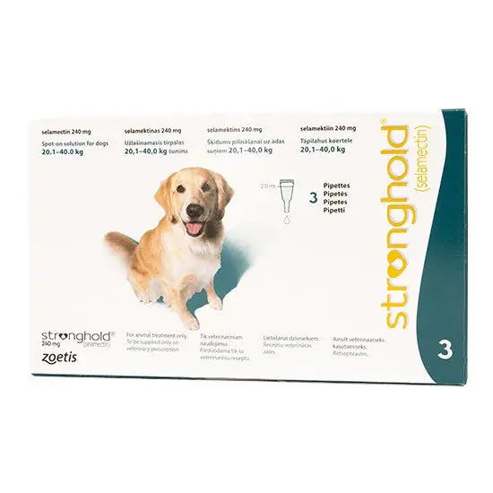 Stronghold® Spot-On Solution for Large Dogs 240mg (20.1kg-40kg) – A ...