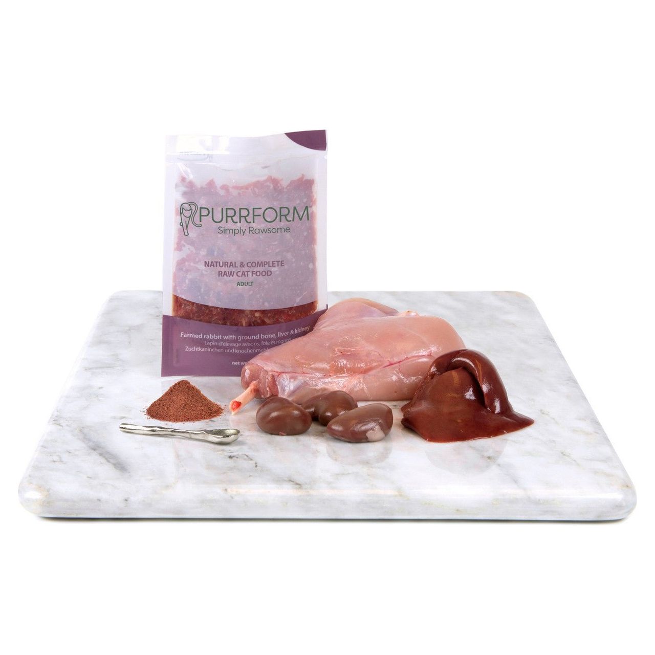 Purrform Farmed Rabbit & Ground Bone, Liver & Kidney 6x70g Pouch – A ...