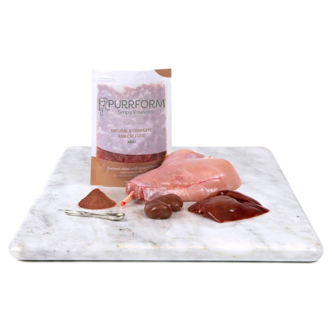 Purrform Farmed Rabbit with Ground Bone 6x70g Pouches – A Coombs Pet Centre