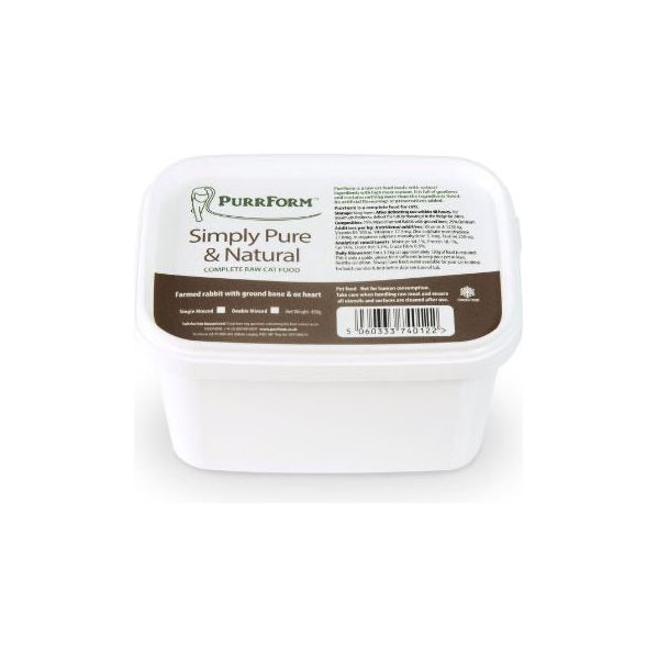 Purrform Farmed Rabbit with Ground Bone & Ox Heart 450g Tub – A Coombs ...